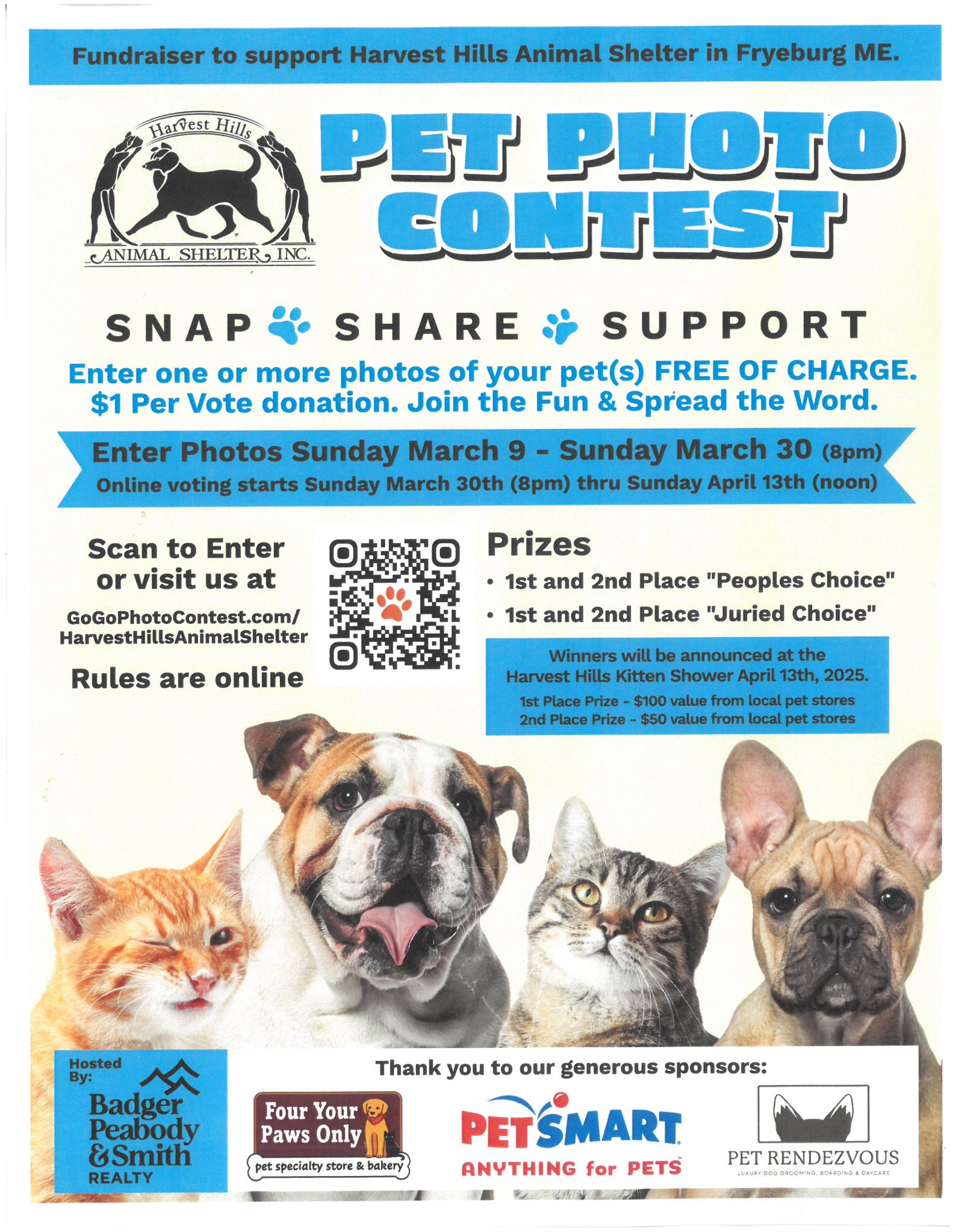 Pet Photo Contest – harvest hills animal shelter Open by appointment only